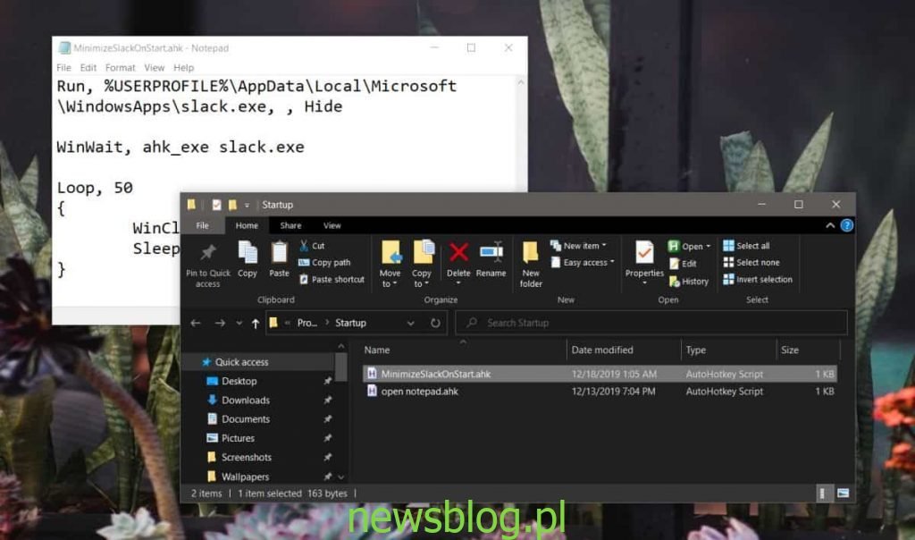 Jak uruchomić Slack zminimalizowany w tle w systemie Windows 10 Jak uruchomić Slack zminimalizowany w tle w systemie Windows 10
